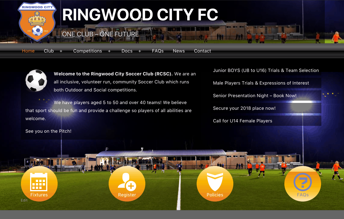 Melbourne Community Website Design And Development Ringwood Soccer Club